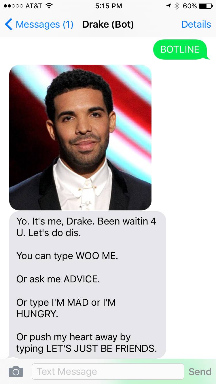 'Botline Bling' Lets You Simulate A Text Relationship With Drake - Galore