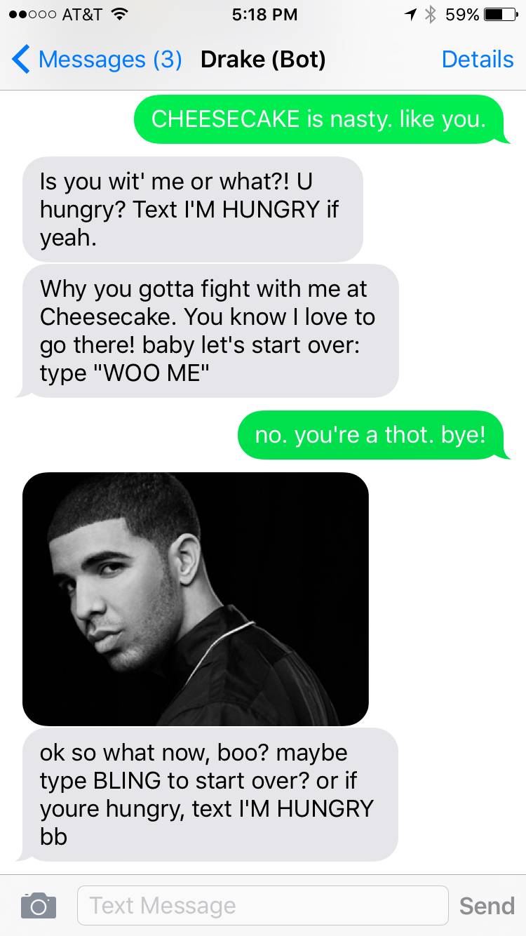 'Botline Bling' Lets You Simulate A Text Relationship With Drake - Galore